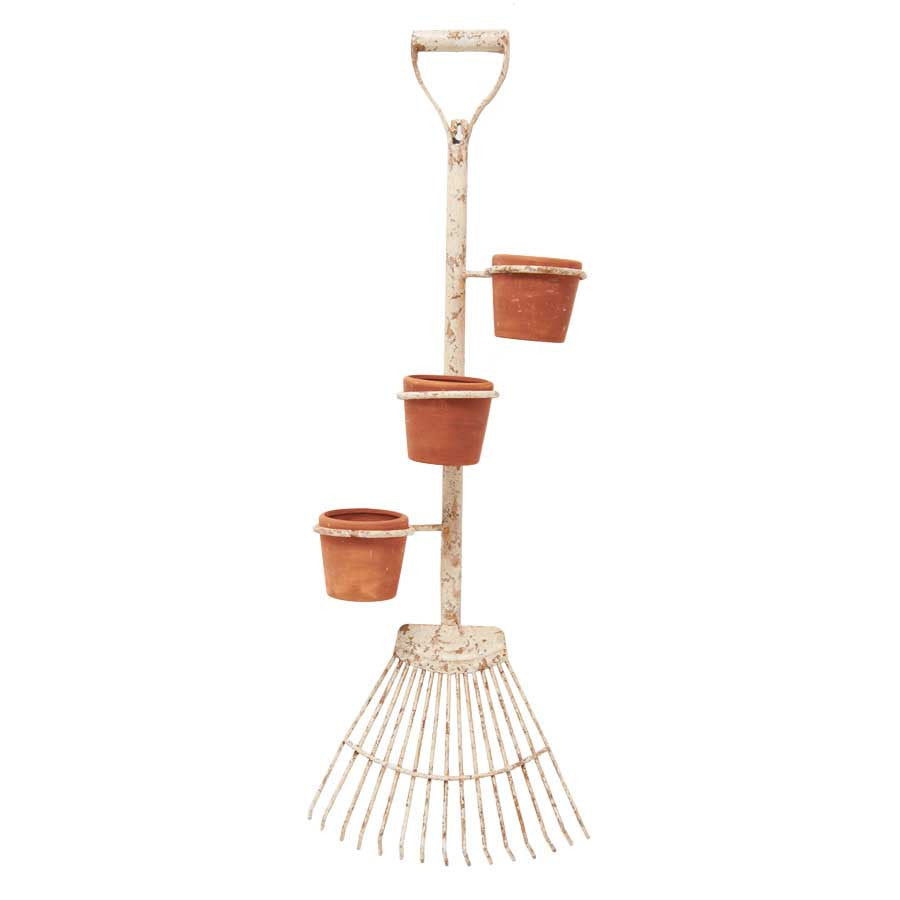 Rake Planter w/ 3 Clay Pots – E.T. Tobey Company